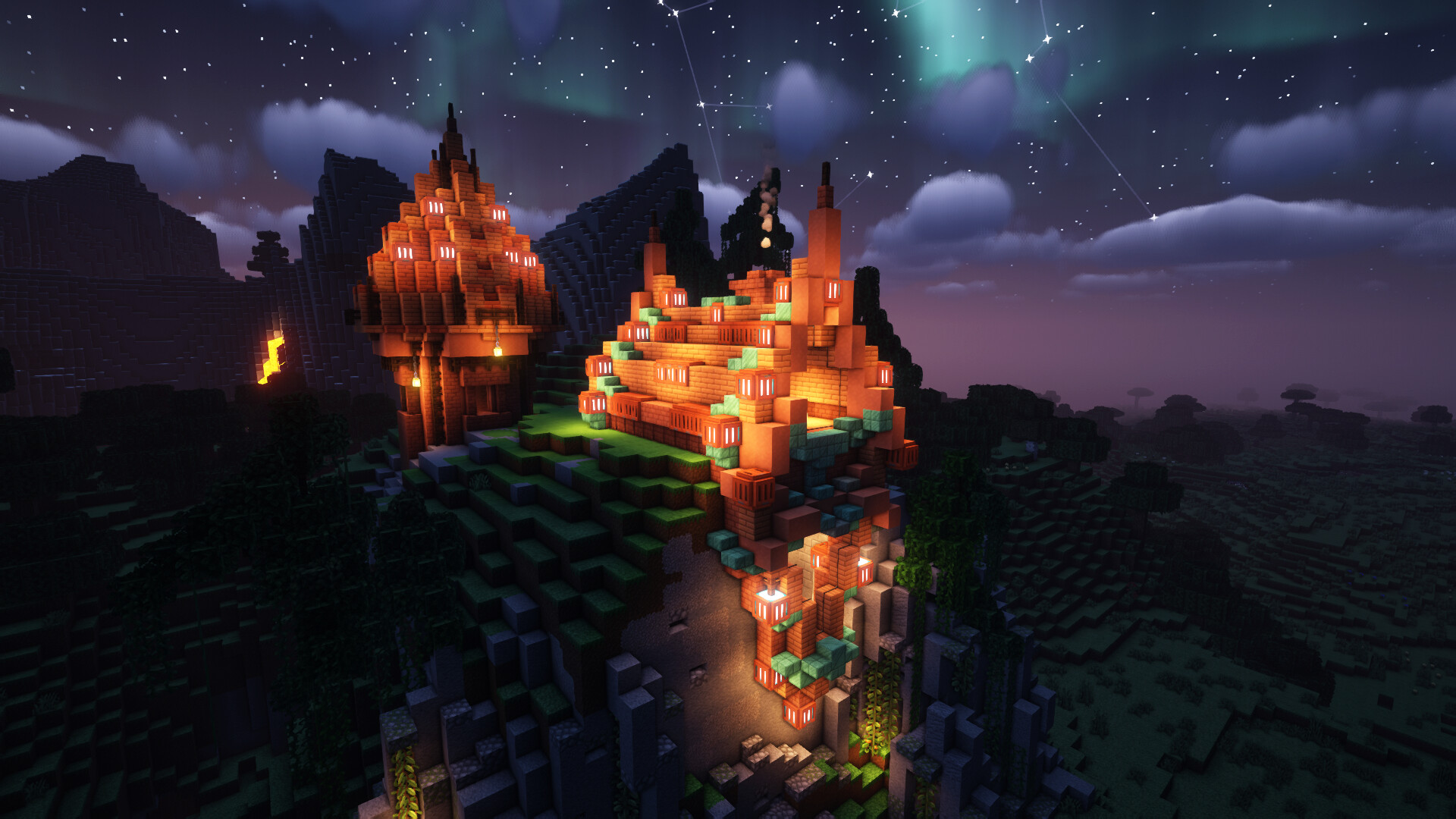 Timelapse Mountain House | Mountain Base + Schematic 1.17.1 Minecraft Map