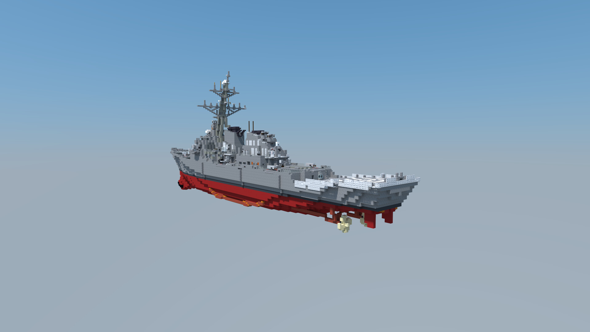 Arleigh Burke-class destroyer DDG 51 Scale 1:1 Minecraft Map