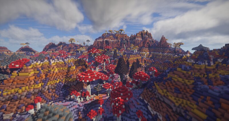 Outer Space - Alien planet with giant mushshrooms Minecraft Map