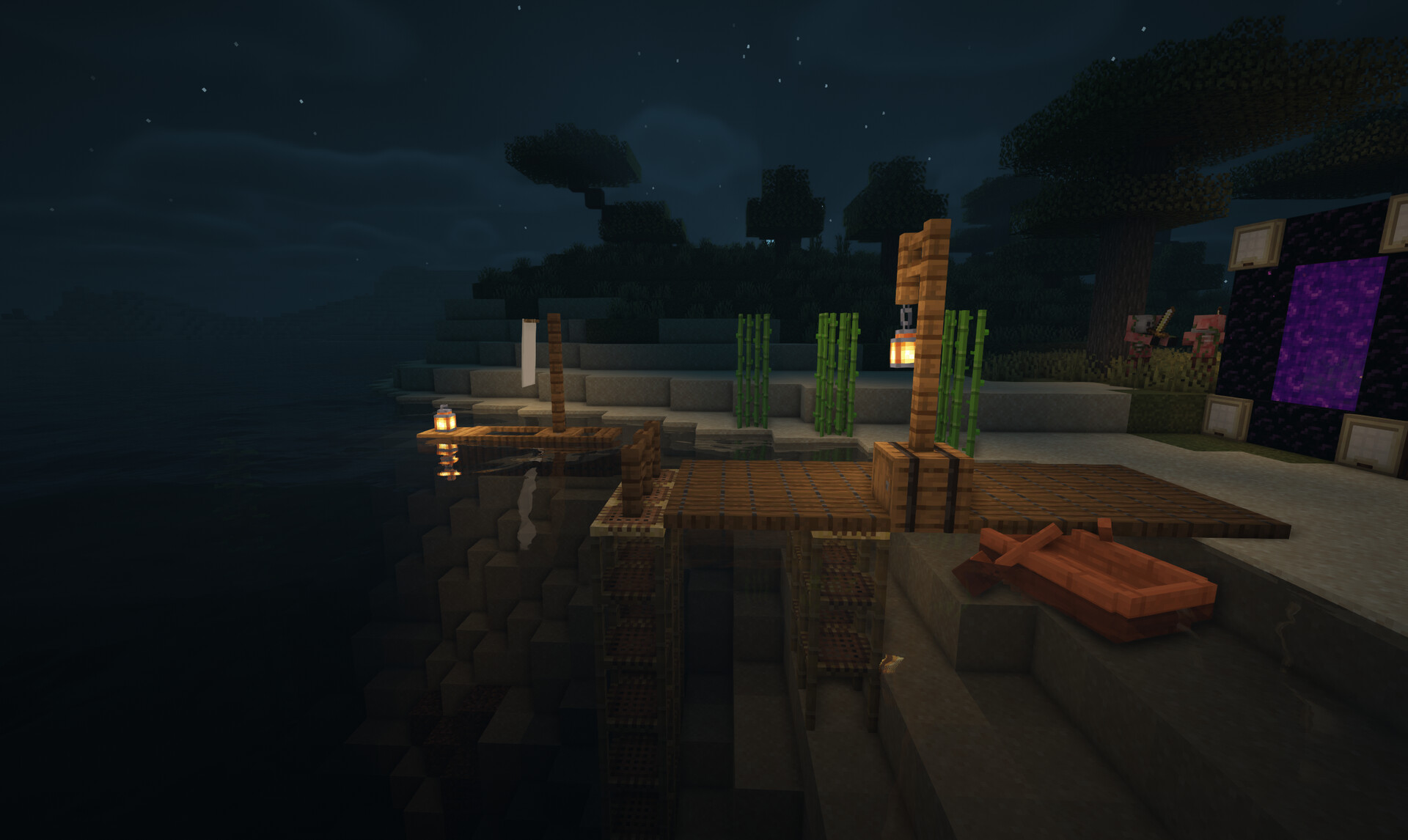 A fishing pond and Dock Minecraft Map