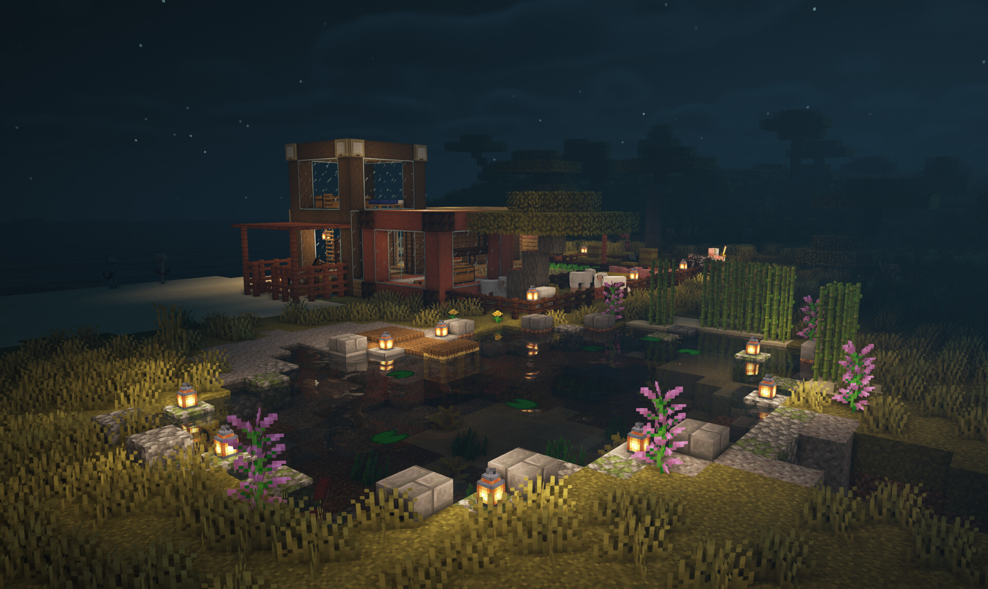 A fishing pond and Dock Minecraft Map