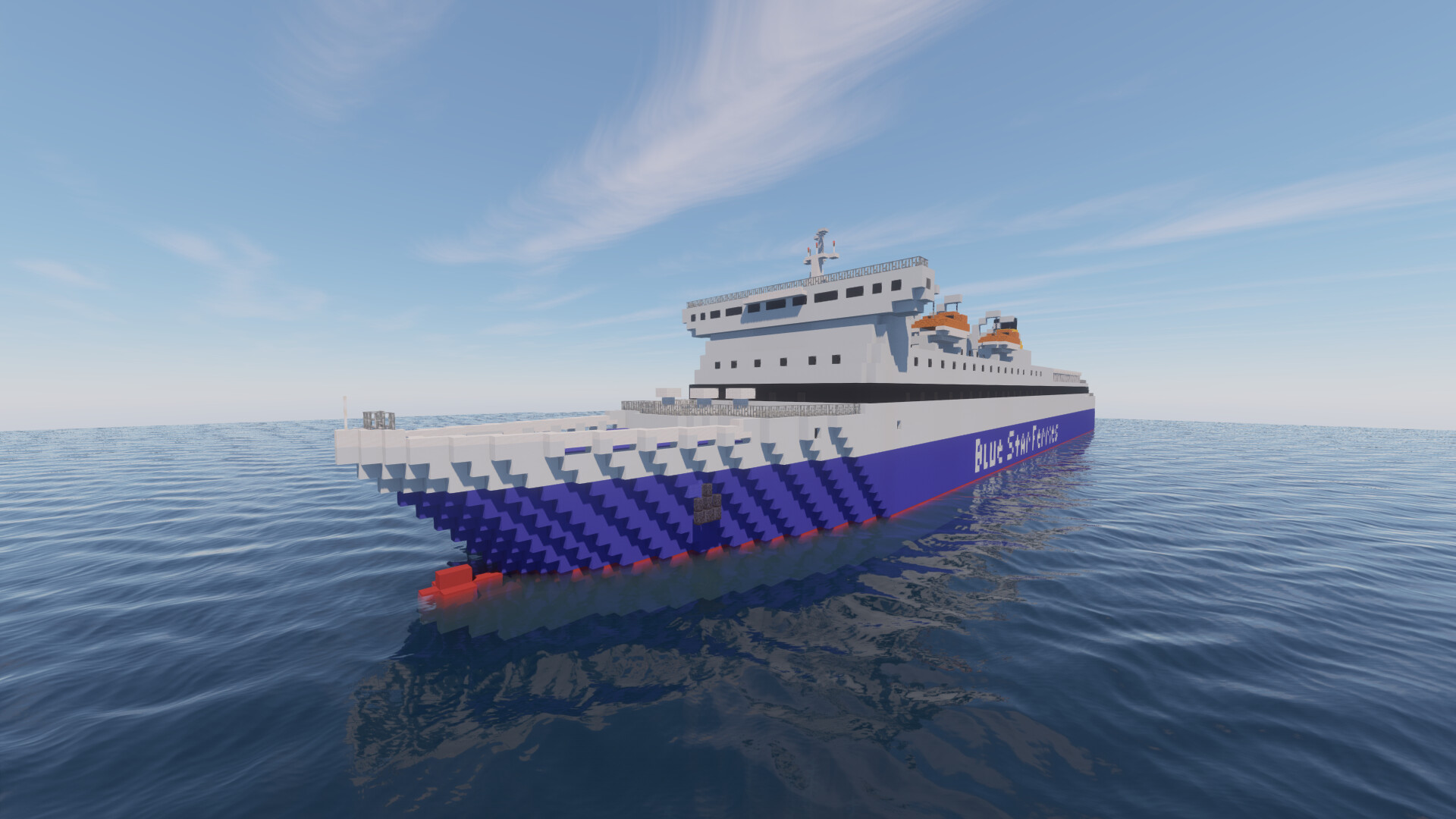 Blue Galaxy Car Ferry Minecraft Map