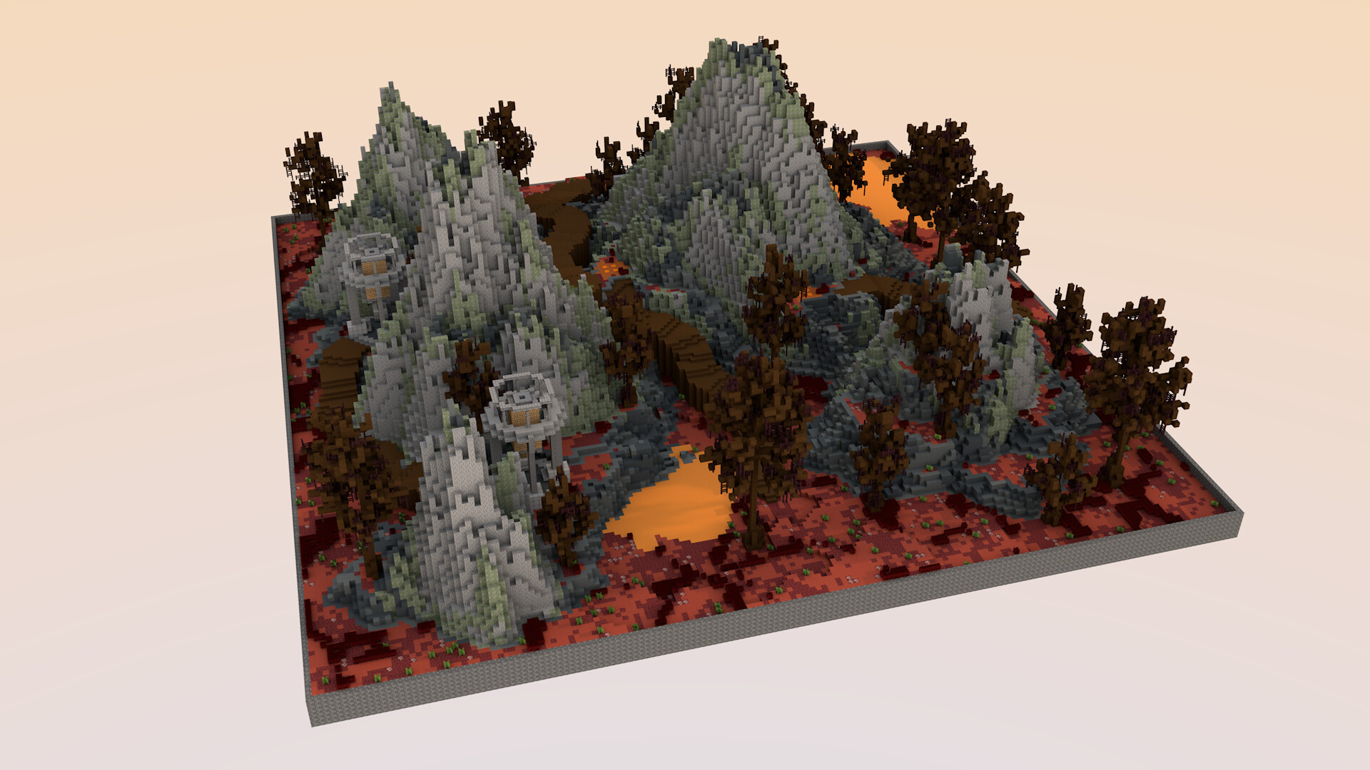 Rocky Peaks Glowstone Mountain | 1.8+ Minecraft Map