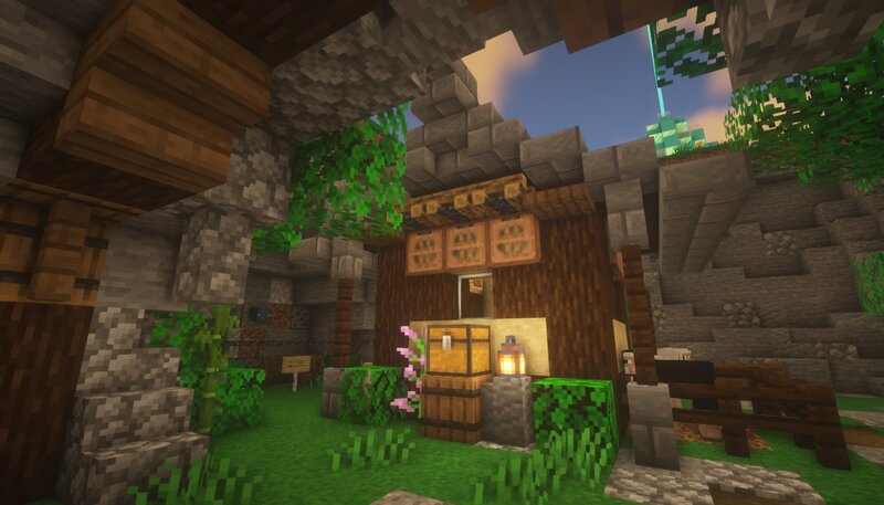 Wool - Shepherd Cave Shop Build Idea - [Japanese Theme] Minecraft Map