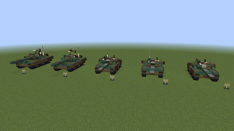 1.5:1 scale T-90 family variants Minecraft Map