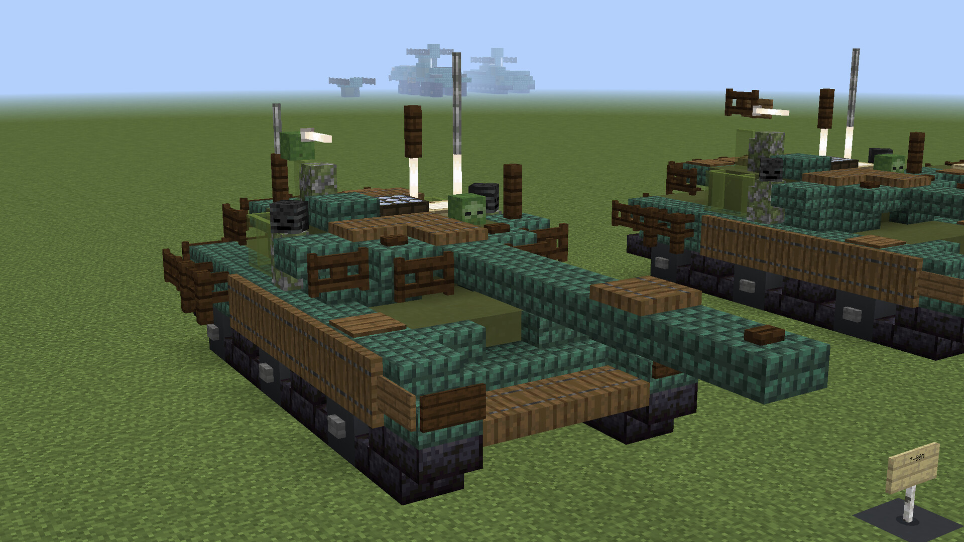 1.5:1 scale T-90 family variants Minecraft Map