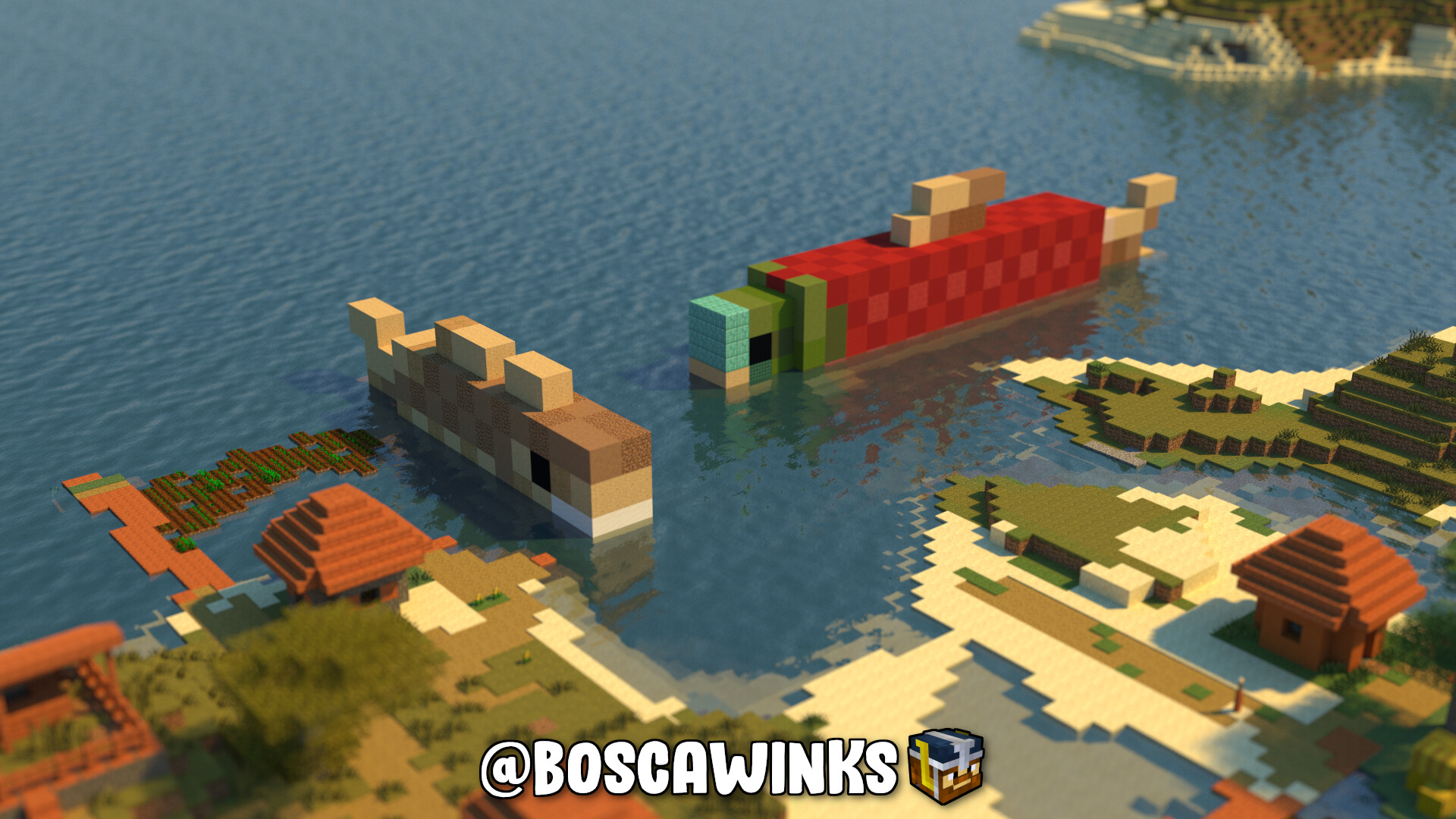 Salmon & Cod Mob Statues Minecraft Map