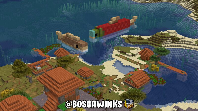 Salmon & Cod Mob Statues Minecraft Map