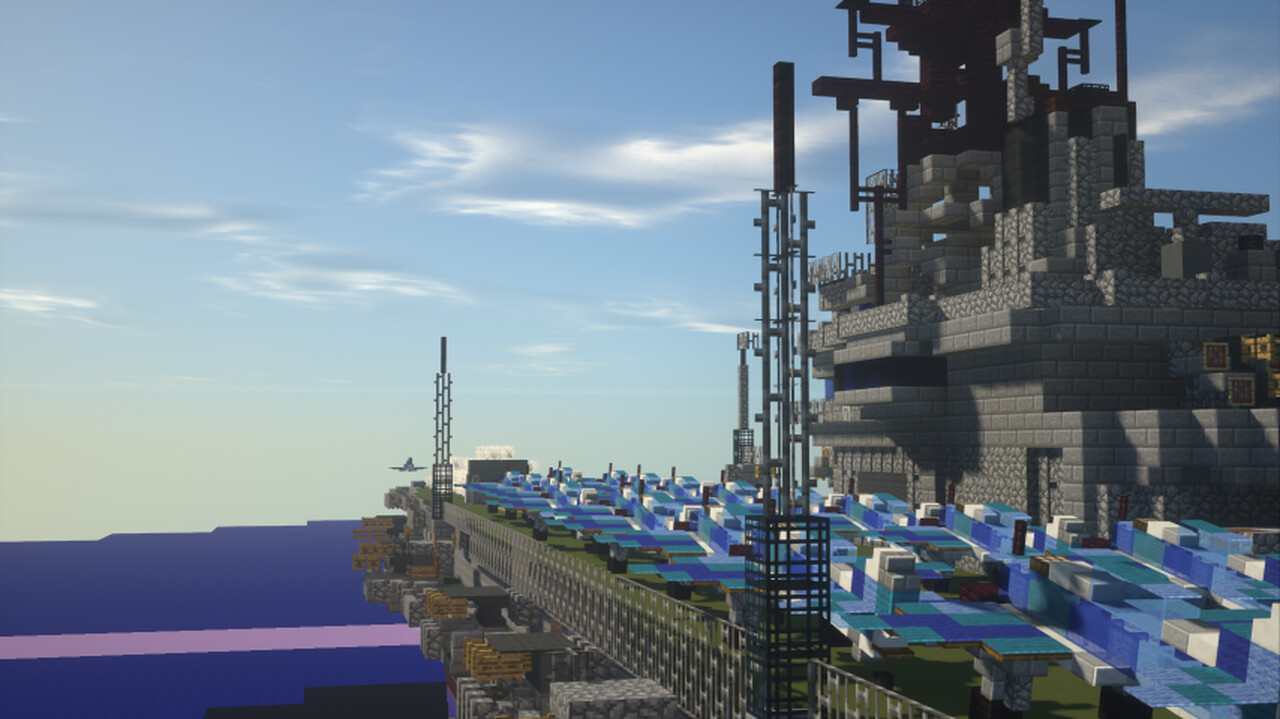 Aircraft carriers and airplane.(Available schematic file) Minecraft Map