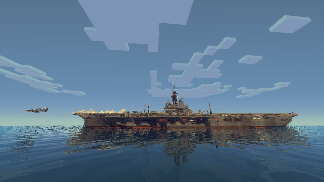 Aircraft carriers and airplane.(Available schematic file) Minecraft Map