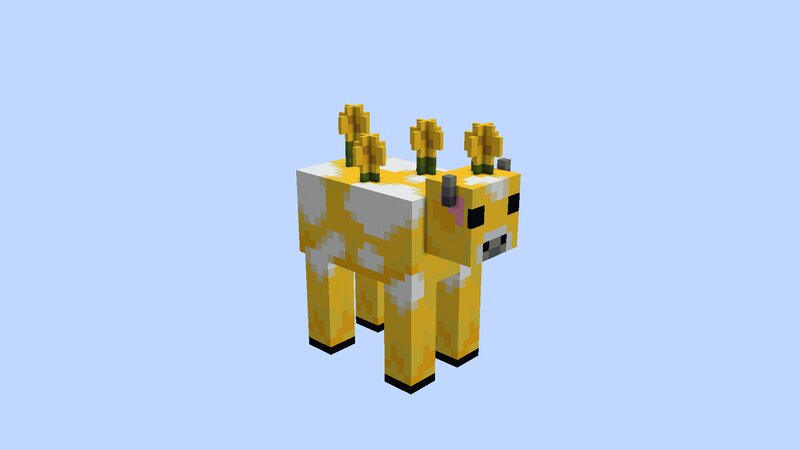 Moobloom & Flower Cow Mob Statues Minecraft Map