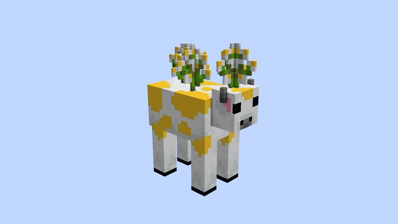 Moobloom & Flower Cow Mob Statues Minecraft Map