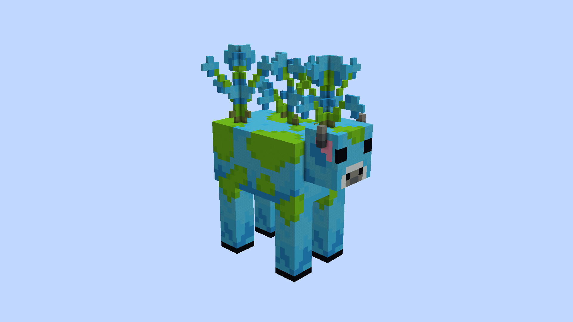 Moobloom & Flower Cow Mob Statues Minecraft Map