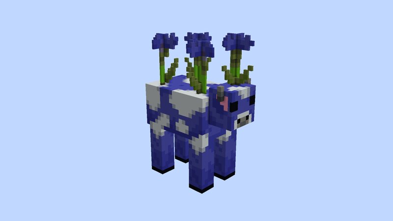 Moobloom & Flower Cow Mob Statues Minecraft Map