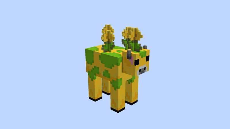 Moobloom & Flower Cow Mob Statues Minecraft Map