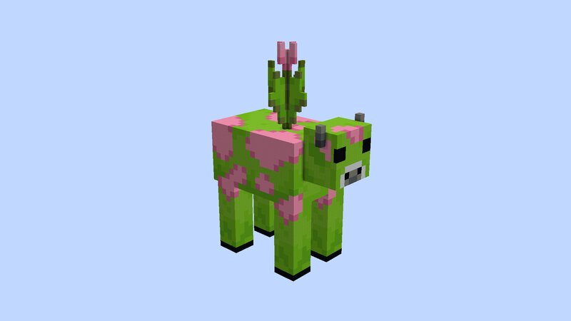 Moobloom & Flower Cow Mob Statues Minecraft Map