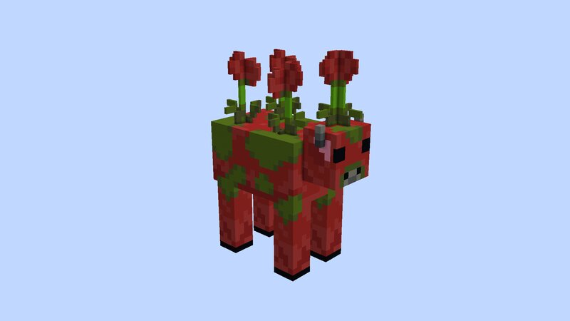 Moobloom & Flower Cow Mob Statues Minecraft Map