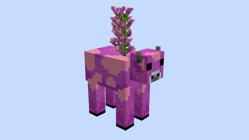Moobloom & Flower Cow Mob Statues Minecraft Map