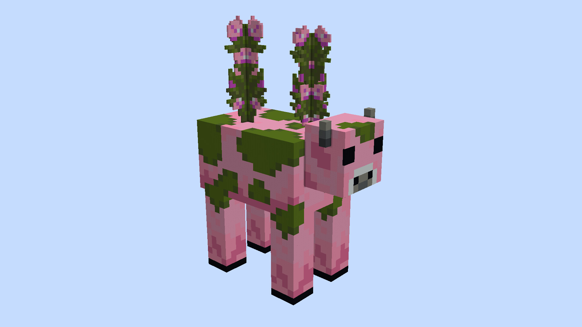 Moobloom & Flower Cow Mob Statues Minecraft Map