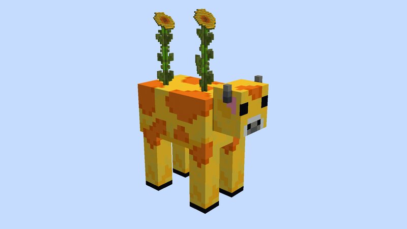 Moobloom & Flower Cow Mob Statues Minecraft Map