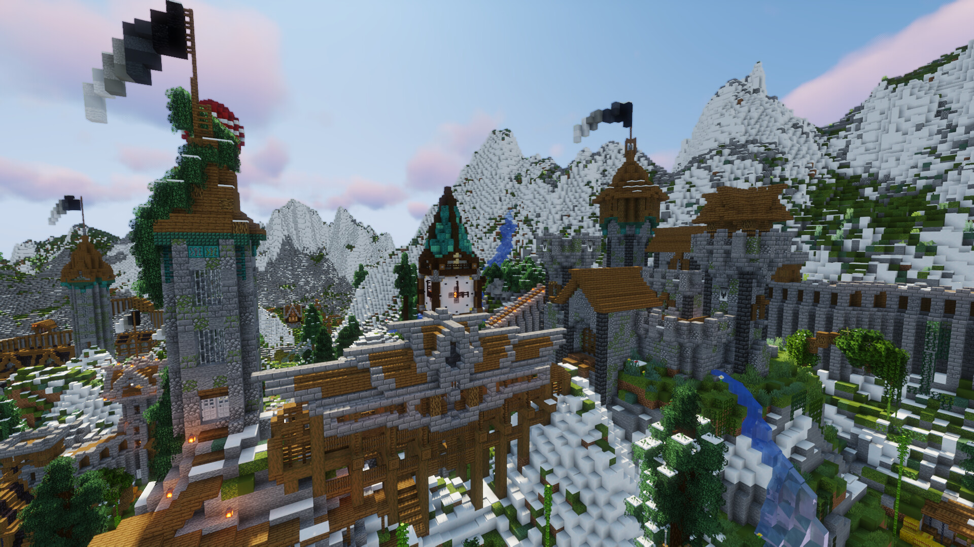 Medieval Mountain Village/City Minecraft Map
