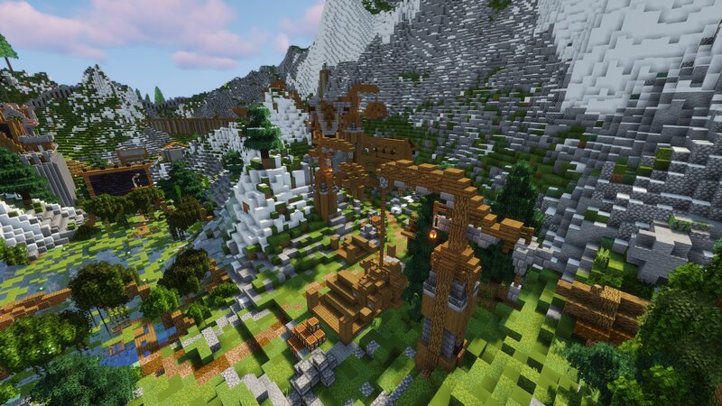 Medieval Mountain Village/City Minecraft Map
