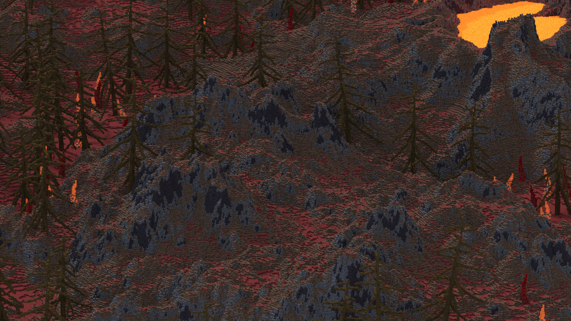 Custom Nether/Wasteland Landscape Minecraft Map