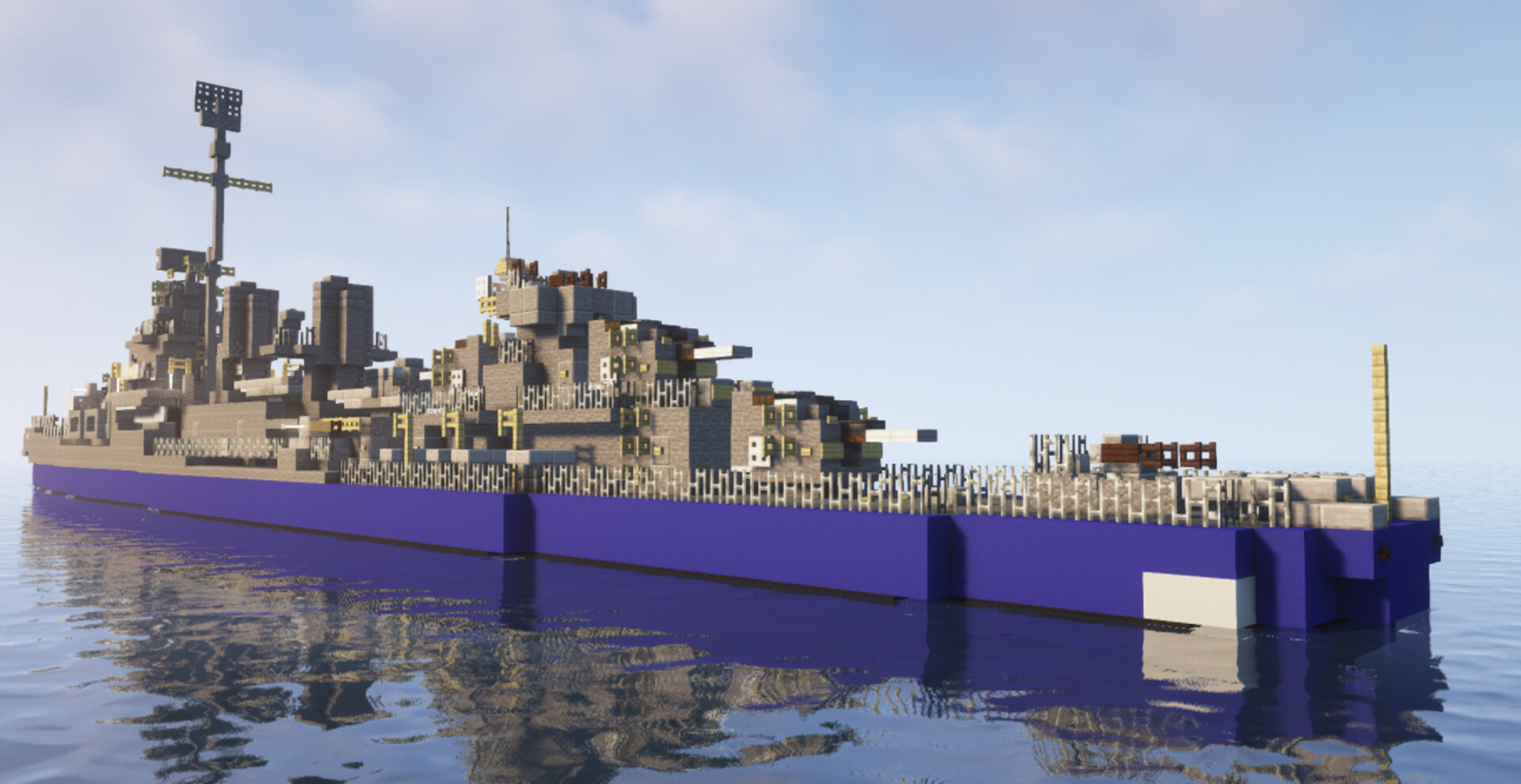 1:1 Scale Fletcher Class USS La Vallette / DD-448 Destroyer Minecraft Map