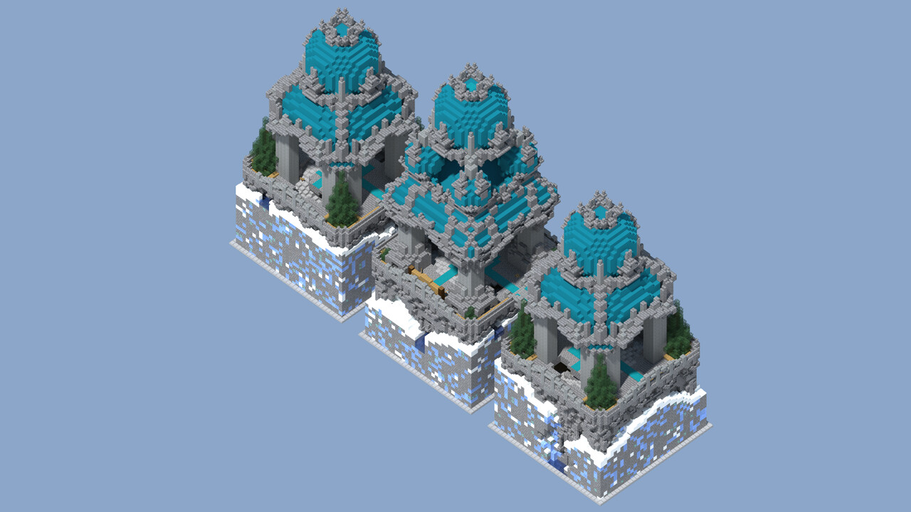 Il Tempio Ciano - 32x32 Plot Creative Spawn Minecraft Map