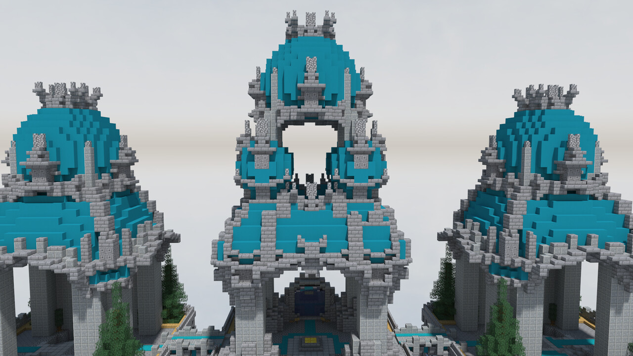 Il Tempio Ciano - 32x32 Plot Creative Spawn Minecraft Map