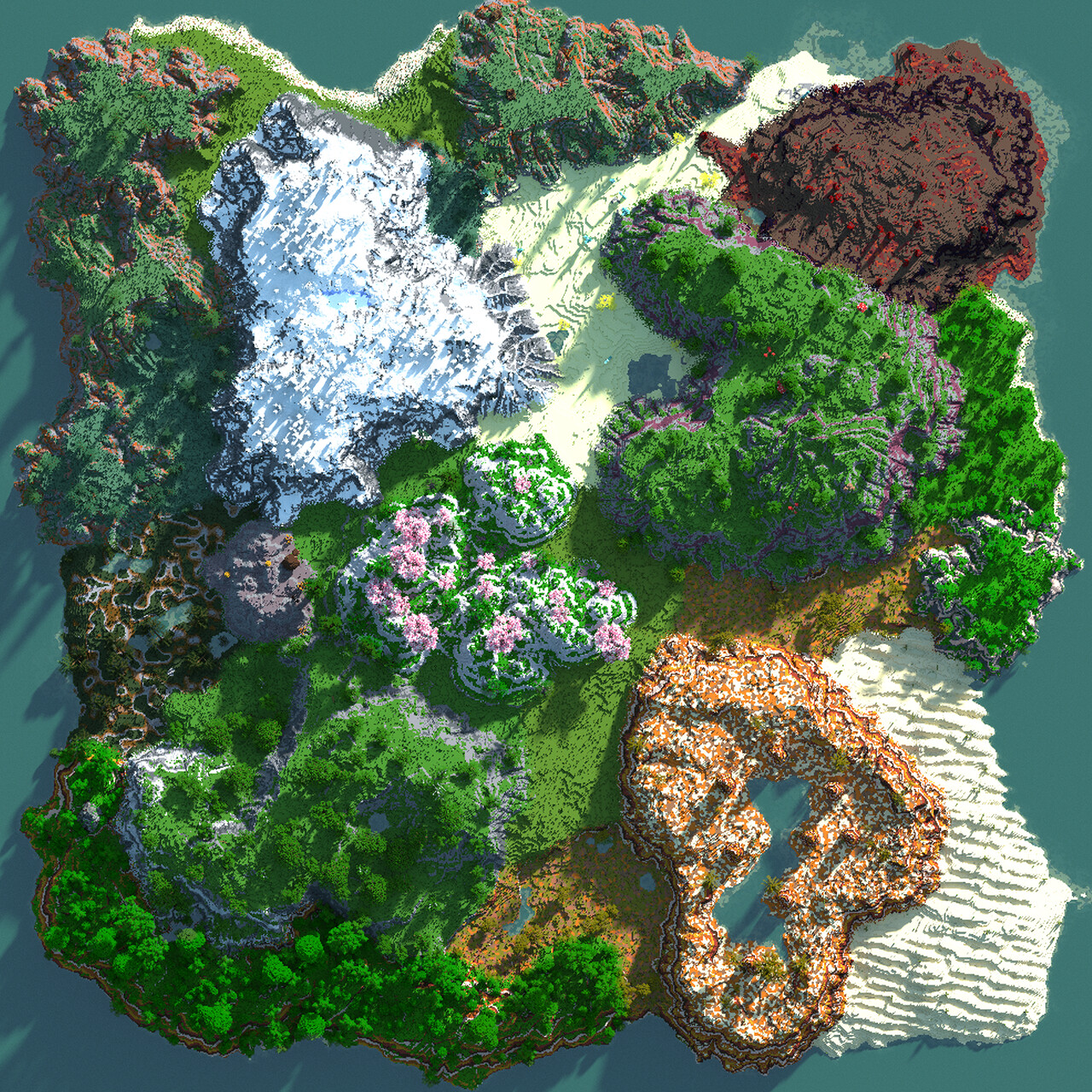 Color Level - 1000x1000 [worldpainter] Minecraft Map