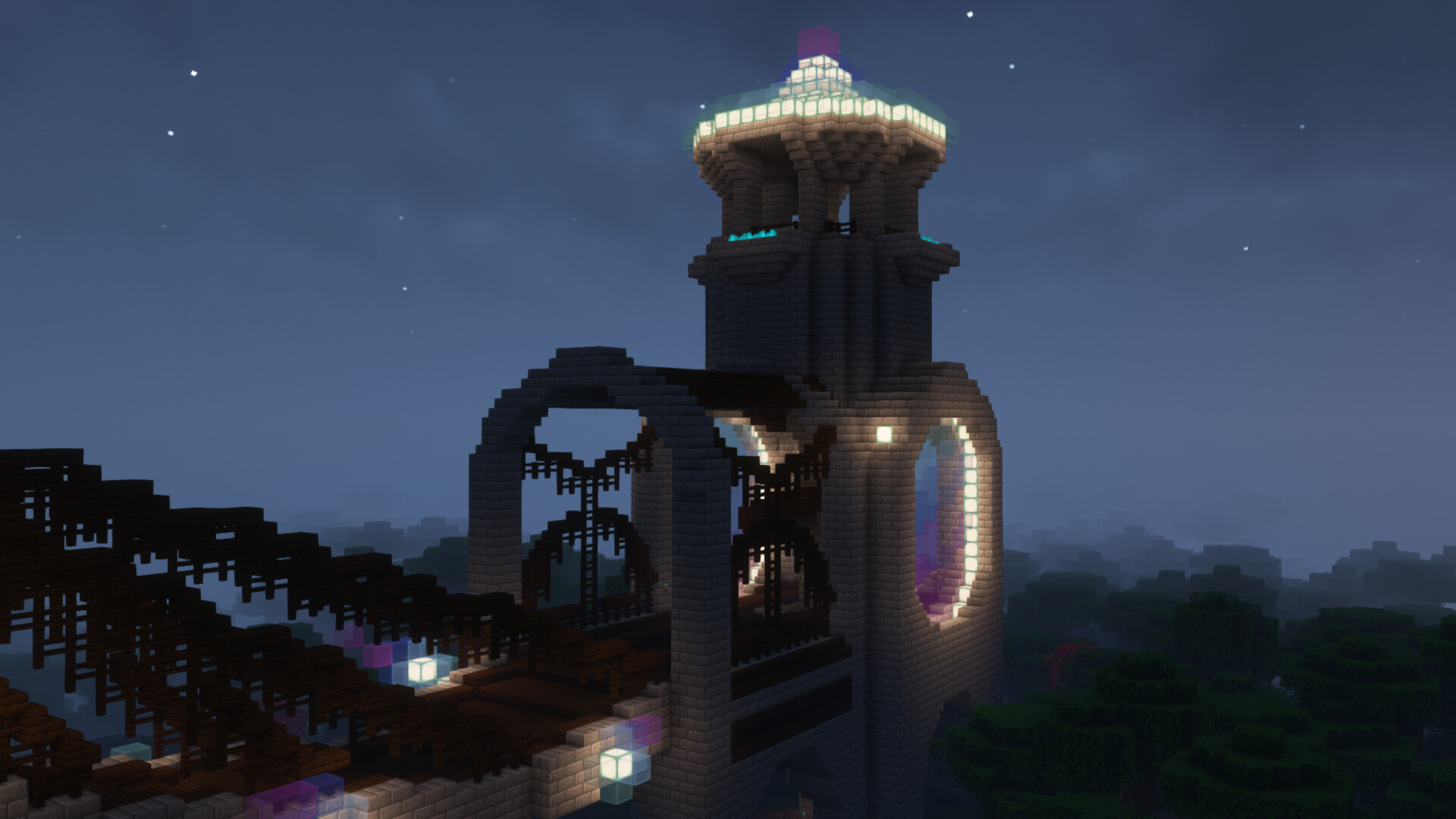 Dark Water Fall Tower Minecraft Map