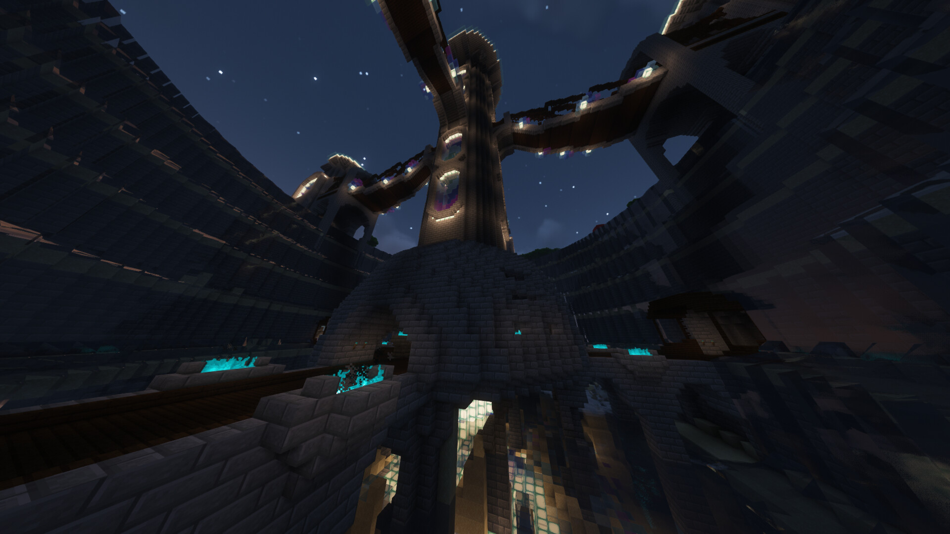 Dark Water Fall Tower Minecraft Map