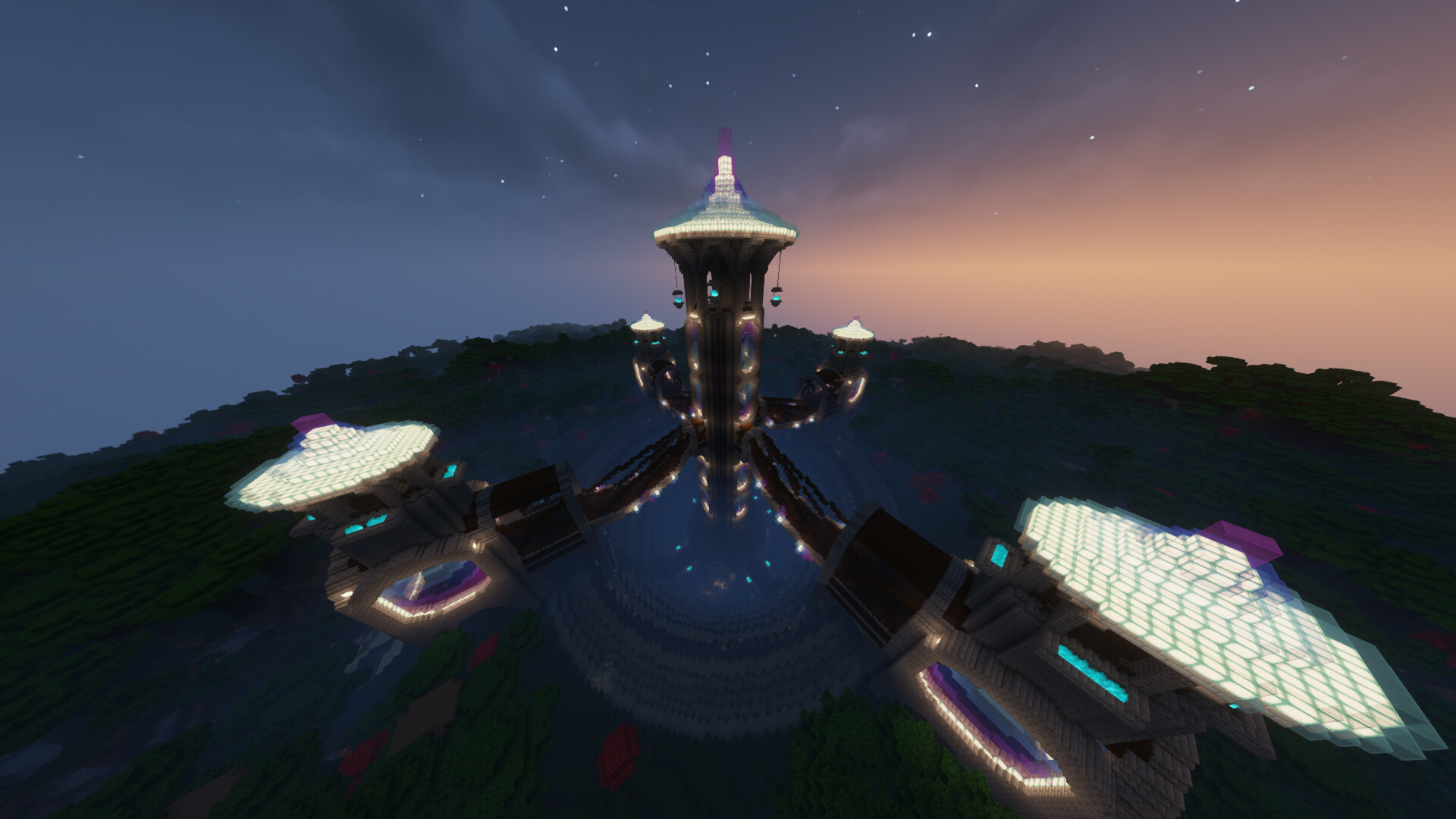 Dark Water Fall Tower Minecraft Map