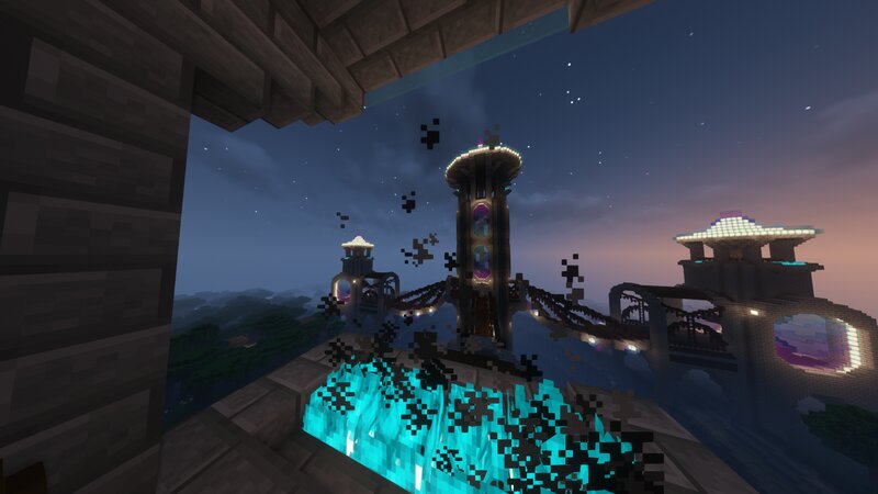 Dark Water Fall Tower Minecraft Map