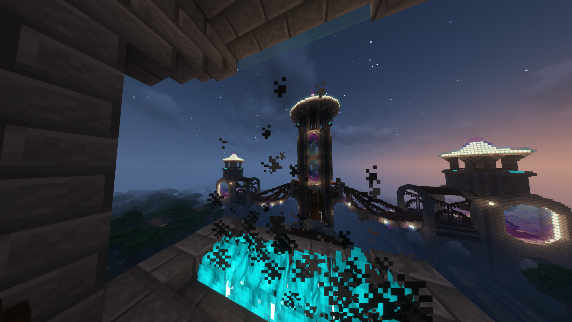 Dark Water Fall Tower Minecraft Map