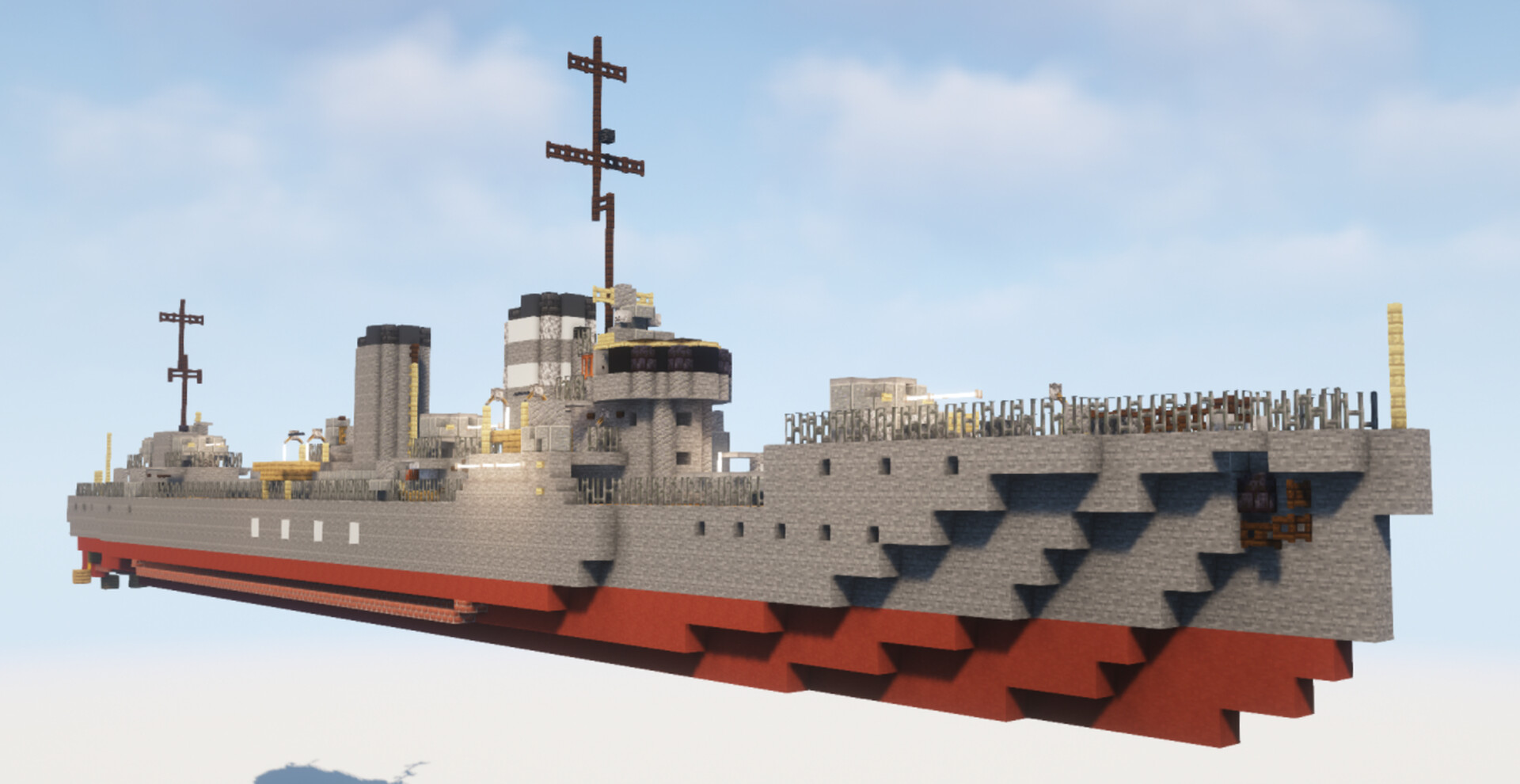 1:1 Scale Kamikaze Class Destroyer IJN Harukaze Minecraft Map