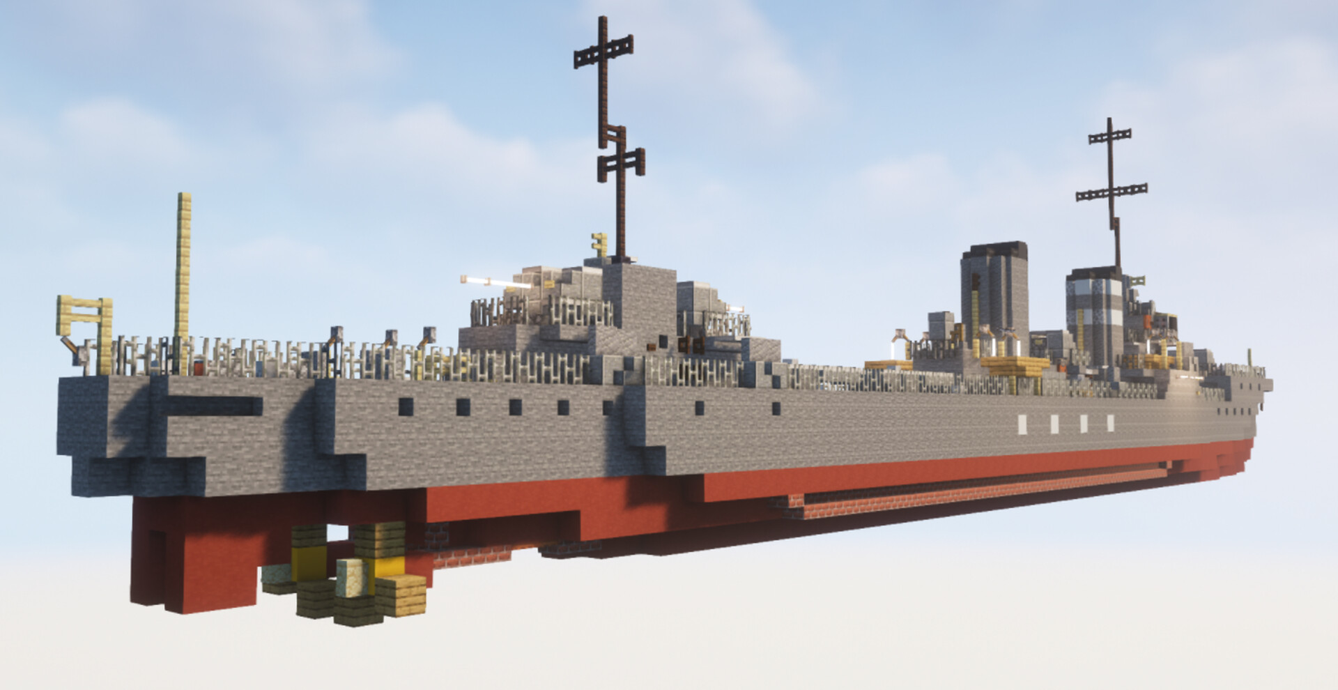 1:1 Scale Kamikaze Class Destroyer IJN Harukaze Minecraft Map
