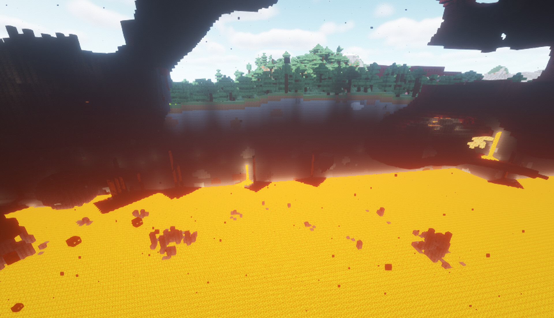 nether and overworld merged together Minecraft Map
