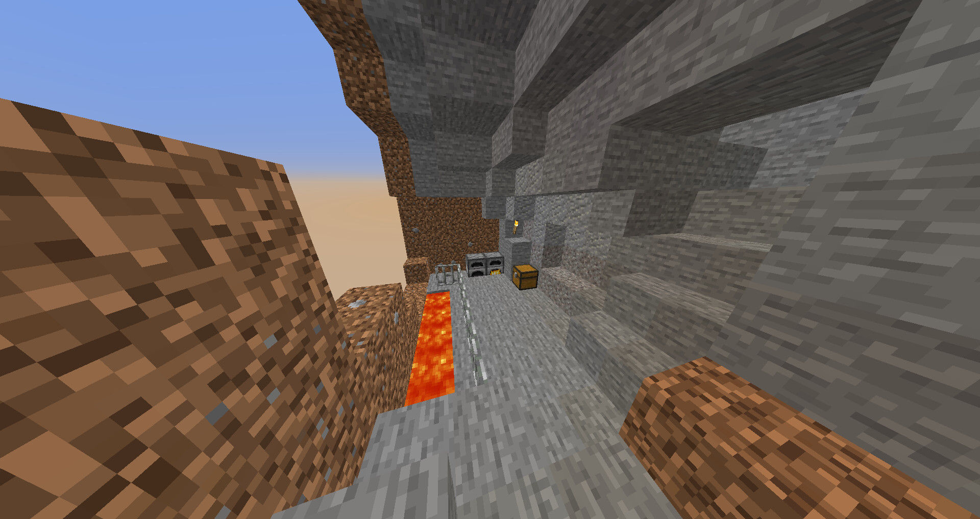 Plains biome in a giant grass block Minecraft Map