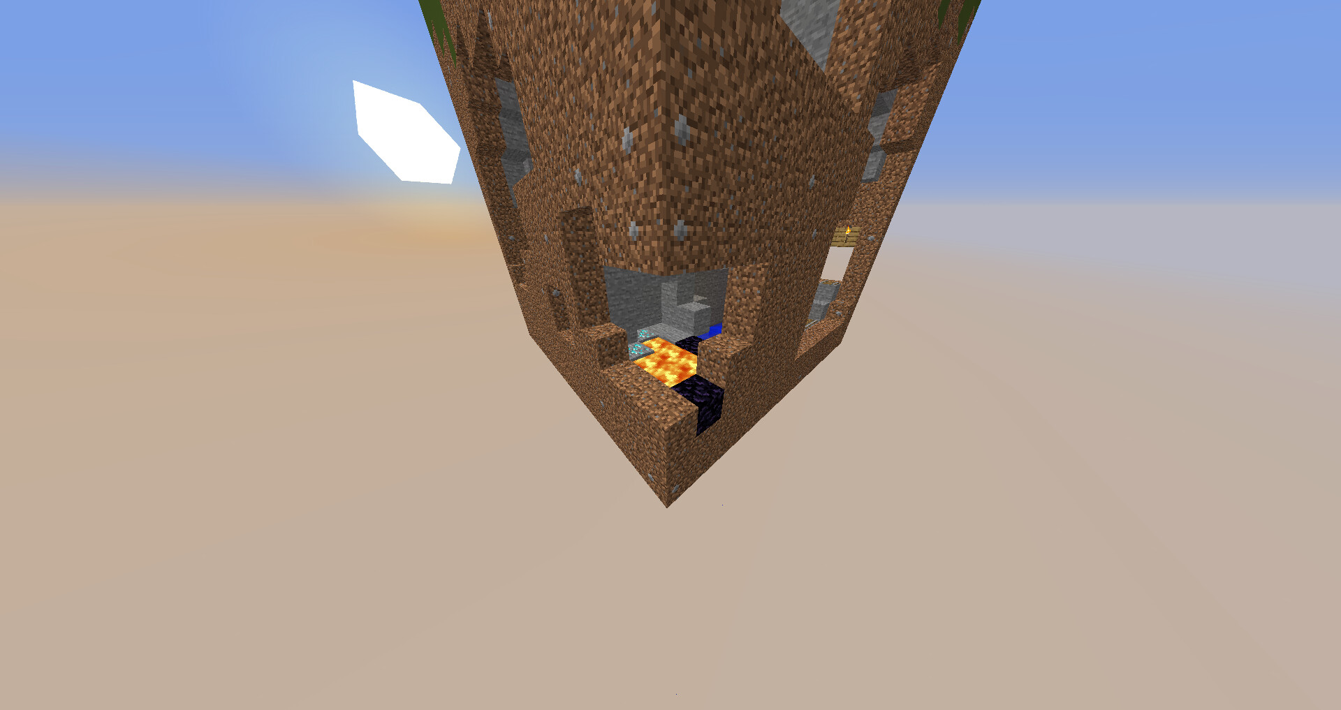 Plains biome in a giant grass block Minecraft Map