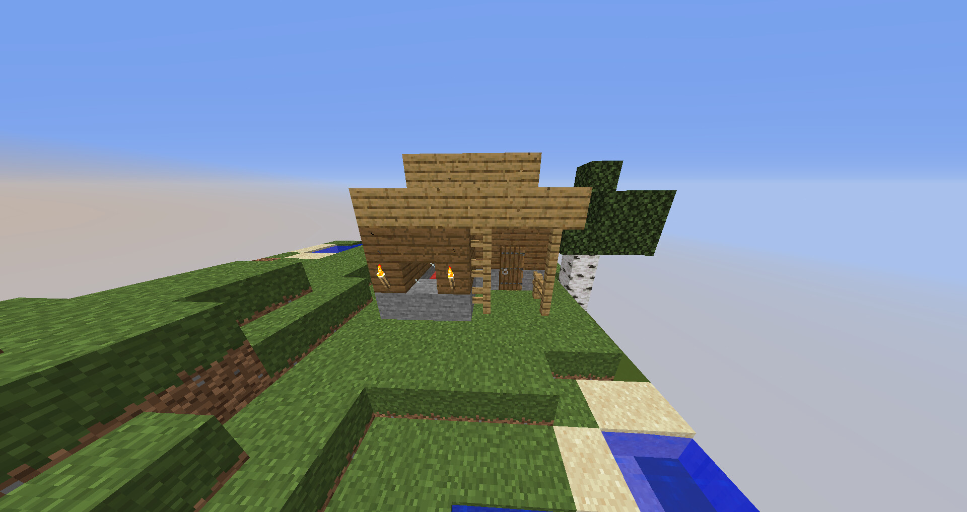 Plains biome in a giant grass block Minecraft Map