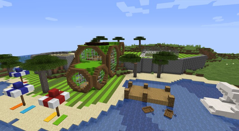 Modern summer getaway house Minecraft Map