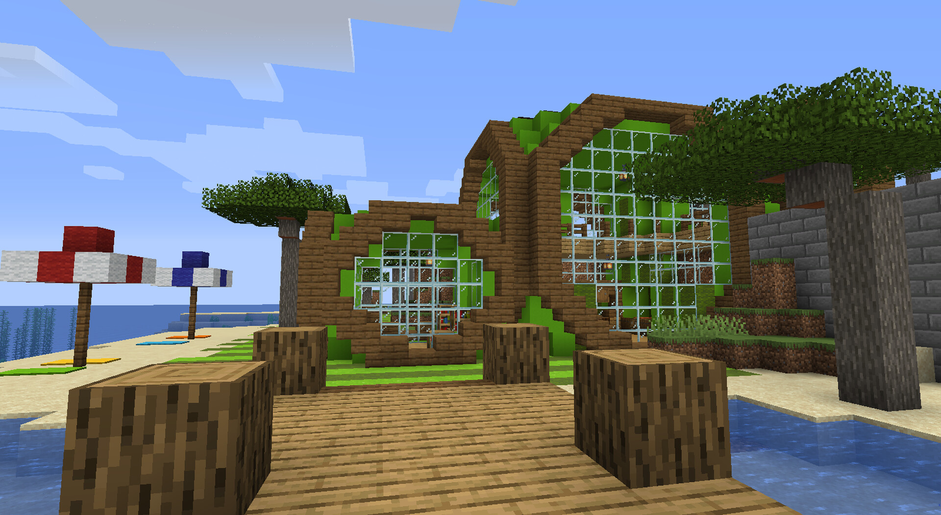 Modern summer getaway house Minecraft Map