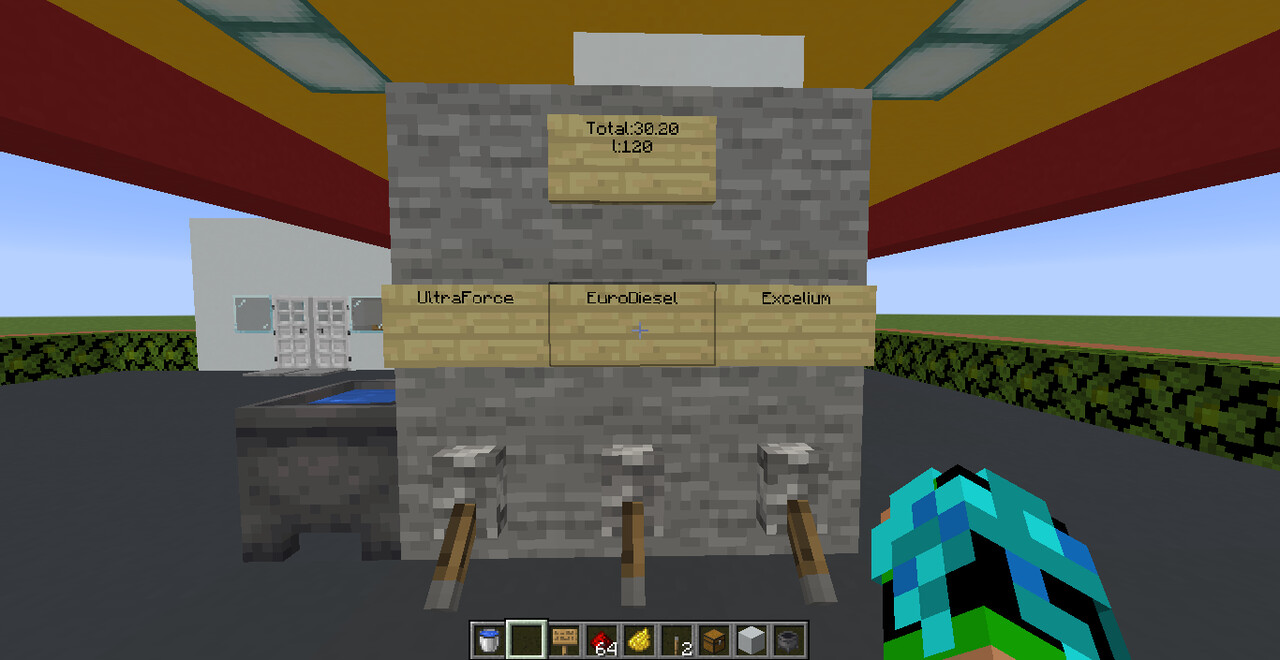 Shell Gas Station with Car Wash (working on progress) Minecraft Map