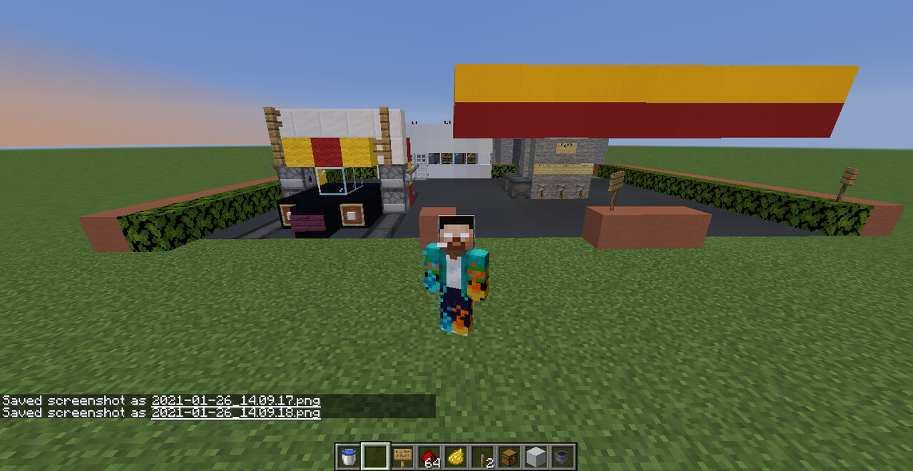 Shell Gas Station with Car Wash (working on progress) Minecraft Map