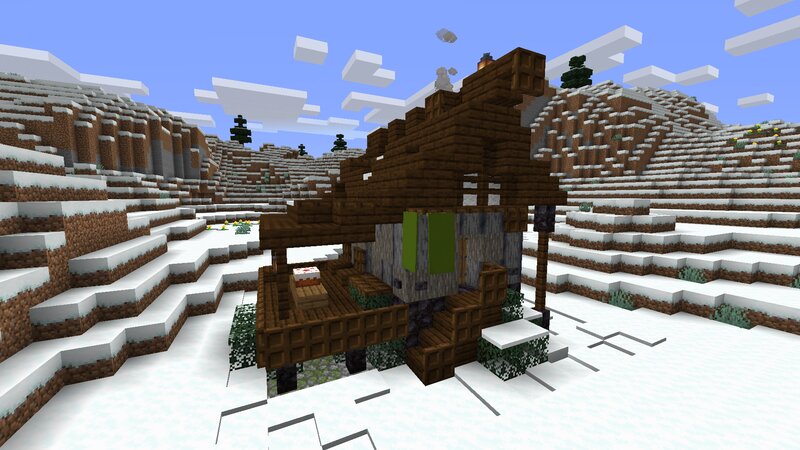 Snowy Cabin Build Tutorial! Minecraft Map