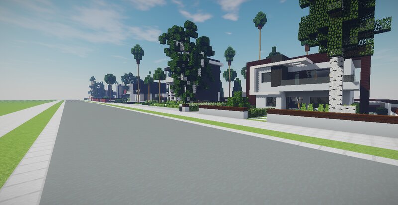 Modern Neighborhood Map + Pack #1 (10 Houses) Minecraft Map