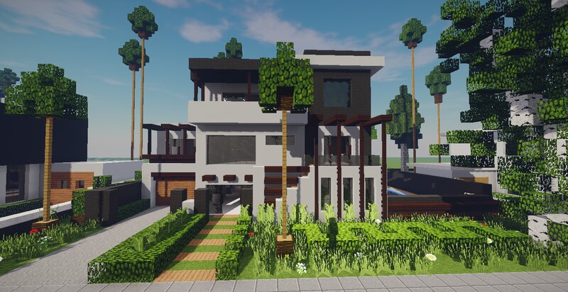 Modern Neighborhood Map + Pack #1 (10 Houses) Minecraft Map