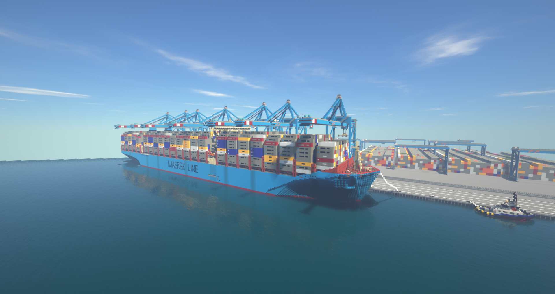 APM TERMINAL 2 ROTTAERDAM AND CONTAINER SHIP MAERSK TRIPLE-E Minecraft Map